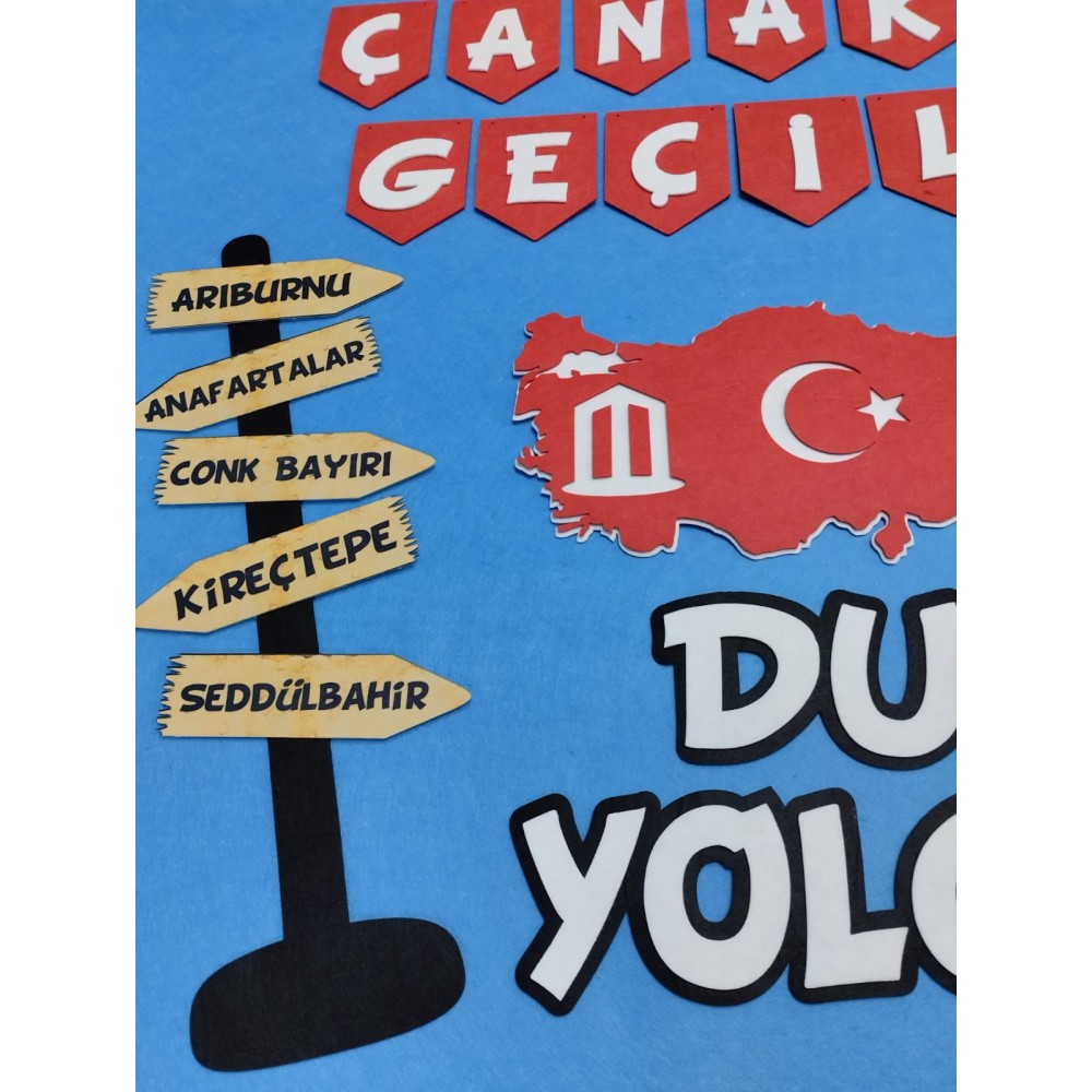 18 Mart Çanakkale Zaferi Keçe Sınıf Panosu Süsleme Paketi