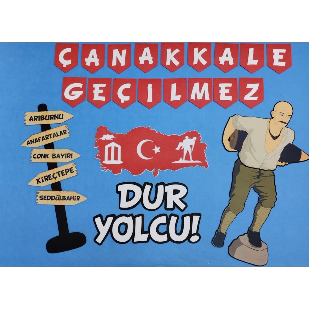 18 Mart Çanakkale Zaferi Keçe Sınıf Panosu Süsleme Paketi